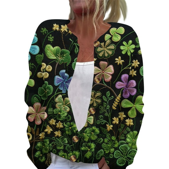 Fgvctg St. Patrick's Day Womens Cardigan Casual Long Sleeve Cardigans ...
