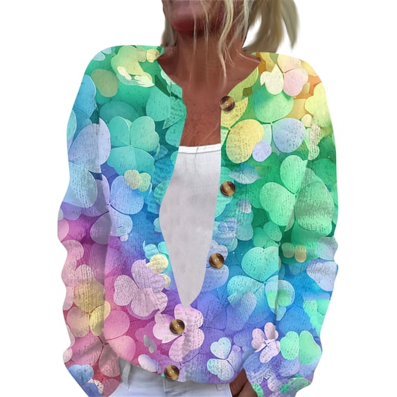 Fgvctg St. Patrick's Day Womens Cardigan Pretty Open Front Cute ...
