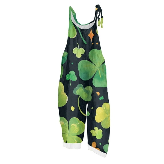 Fgvctg St. Patrick's Day Womens Jumpsuit Sleeveless Holiday Spaghetti ...