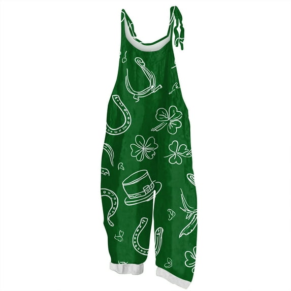 Fgvctg St. Patrick's Day Womens Jumpsuits Wide Leg Pant Holiday ...