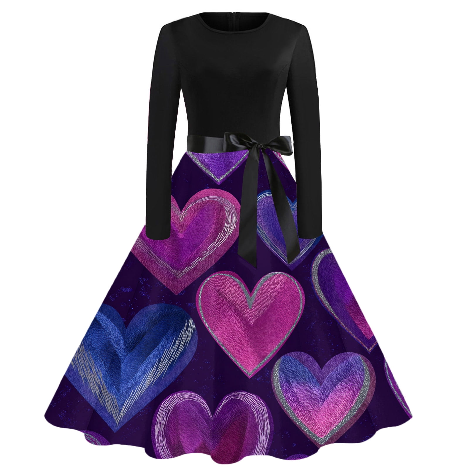 Fgvctg Valentine's Day a Line Dresses for Women Fit Long Sleeve Vintage ...