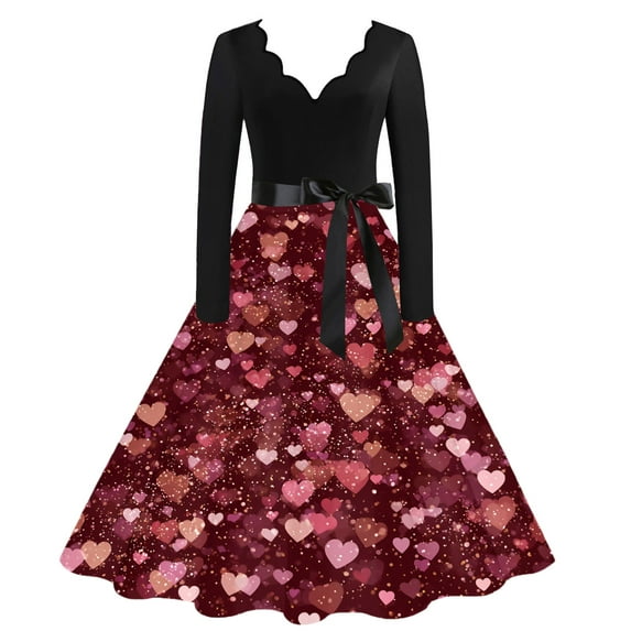 Fgvctg Valentine's Day a Line Dresses for Women Vintage Cocktail 1950s ...