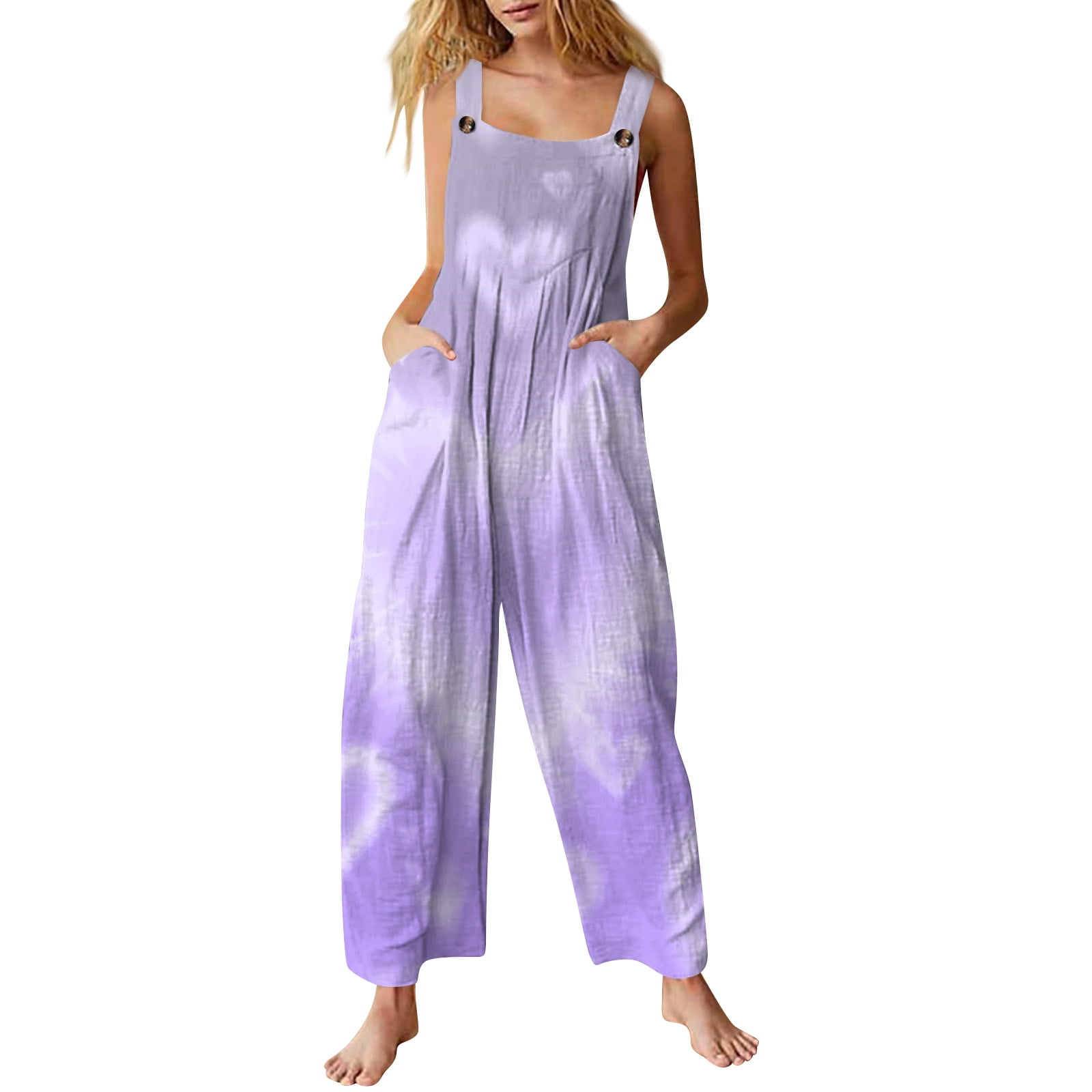 Fgvctg Valentine's Day Womens Overalls Wide Leg Pant Cute Love Heart ...