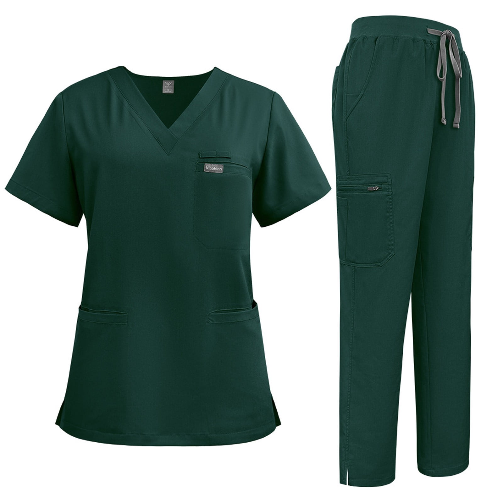 Fgvctg Women Scrubs Sets Plus Size Scrubs Stretchy V-Neck Yoga Scrub ...
