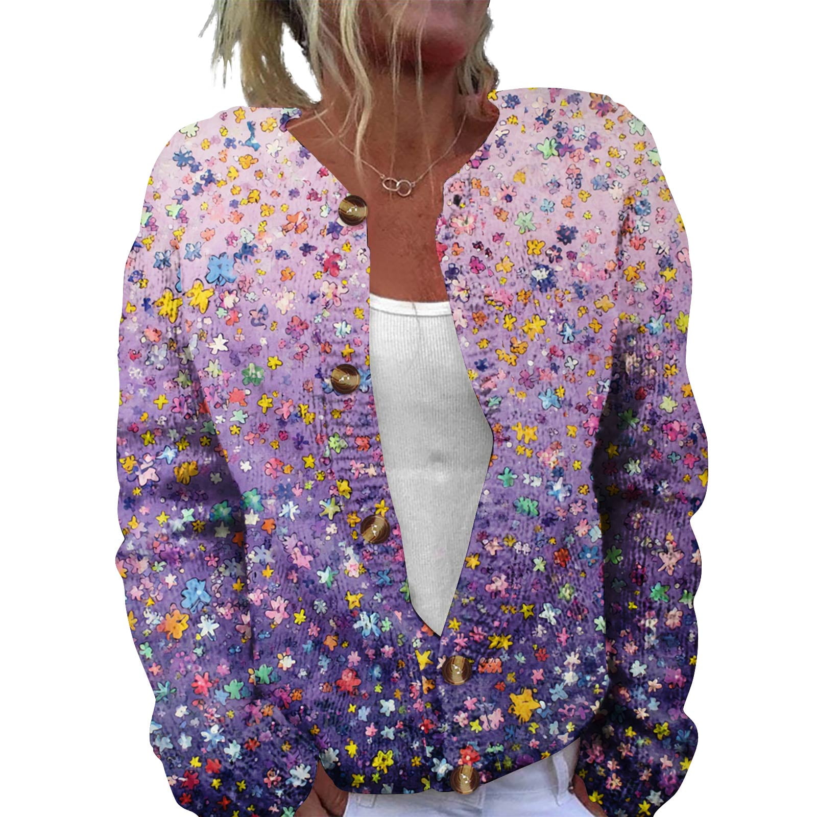 Fgvctg Womens Cardigan Sweaters Mardi Gras Mask Print Sweaters Long ...