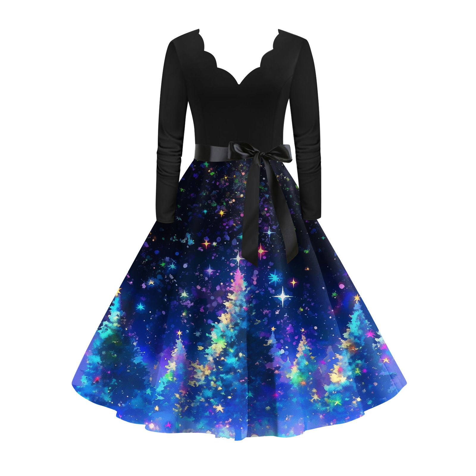 Fgvctg Womens Christmas Cocktail Dresses for Wedding Guest Church ...