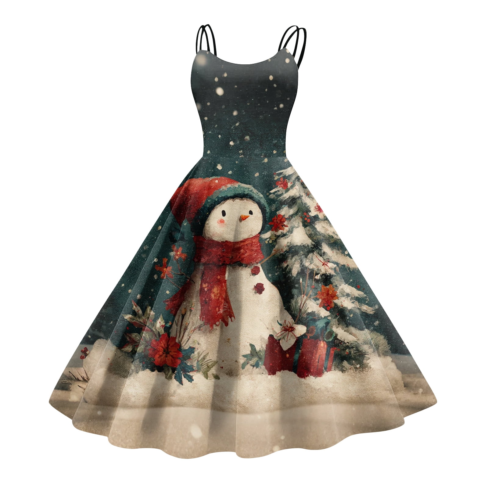 Fgvctg Womens Christmas Wedding Guest Dress Cocktail Church Cocktail ...