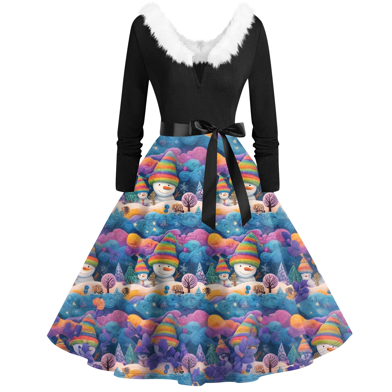 Fgvctg Womens Christmas Wedding Guest Dress Cocktail Prom Cocktail ...