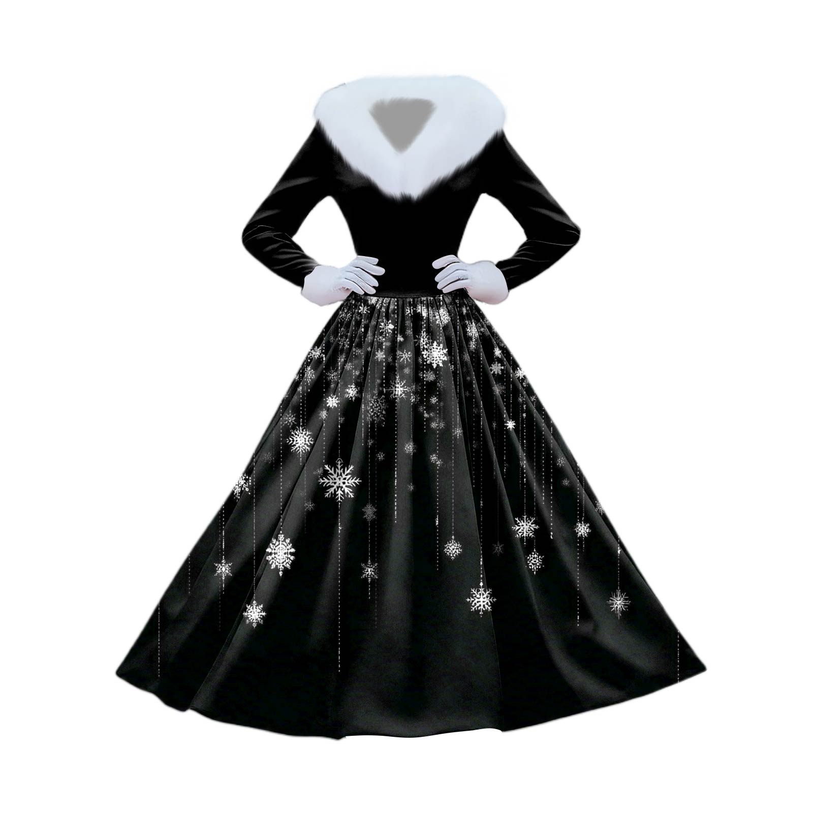 Fgvctg Womens Christmas Wedding Guest Dress Cocktail Trendy Long Sleeve ...