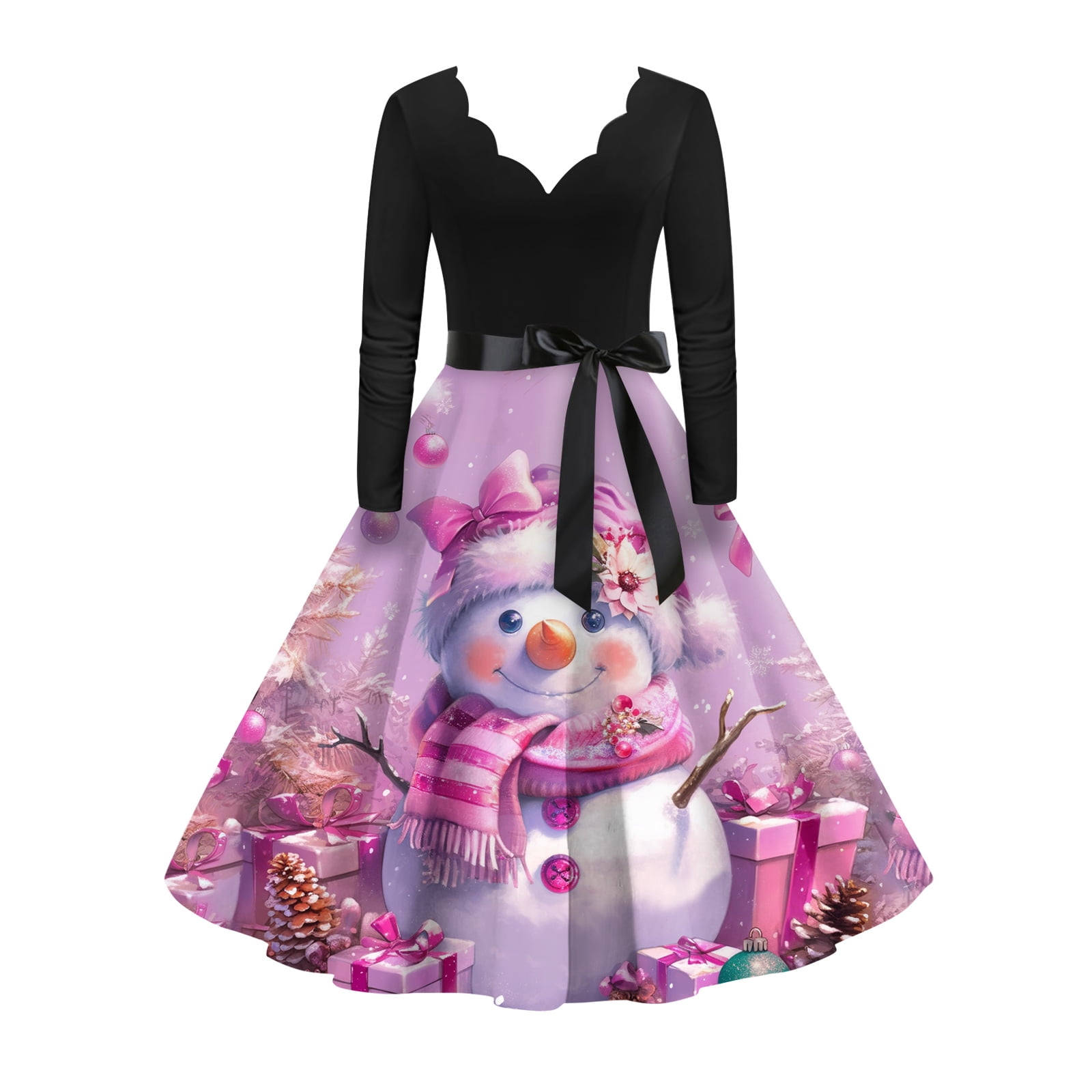 Fgvctg Womens Christmas Wedding Guest Dress Graduation Cocktail 1950s ...