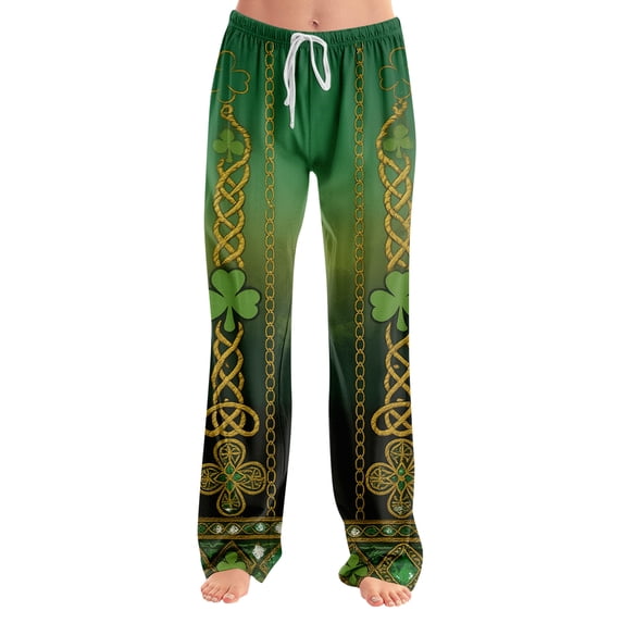 Fgvctg Womens Pajama Pants St. Patrick's Day Soft Sleepwear Wide Leg ...