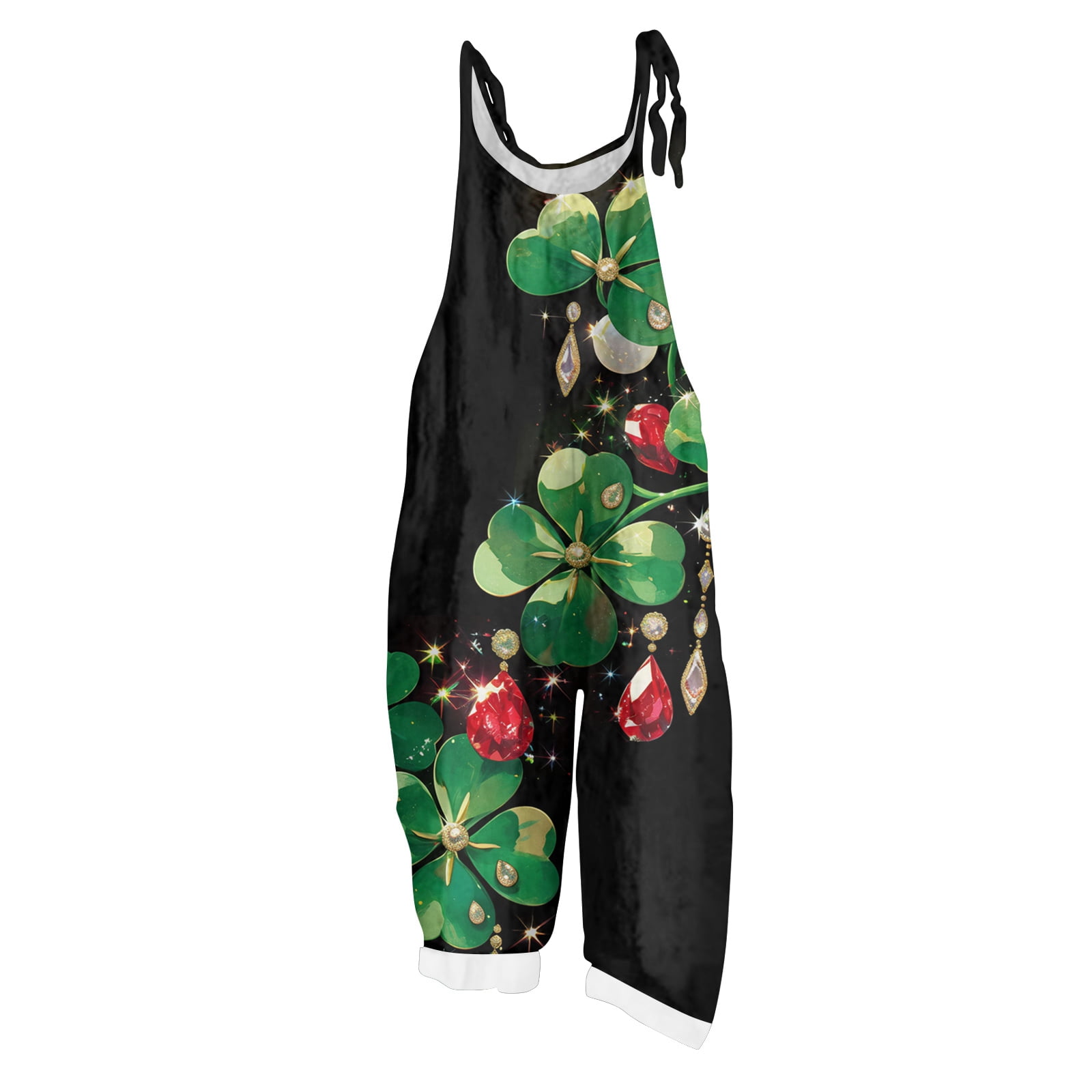 Fgvctg Womens St. Patrick's Day Jumpsuit Wide Leg Pant Holiday ...