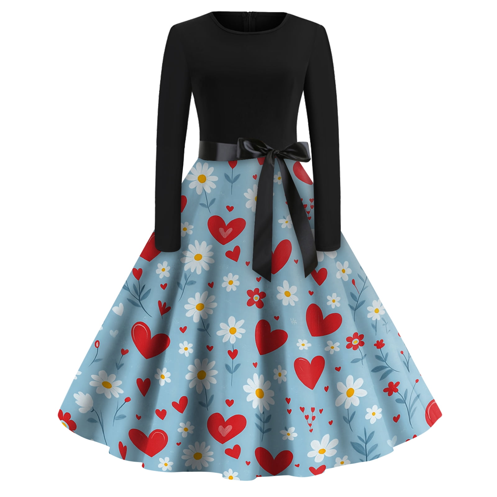 Fgvctg Womens Valentine's Day Dresses for Date Night Hepburn Long ...
