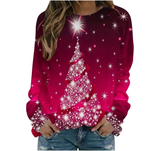 Fheaev Ugly Christmas Hoodie Sweatshirt For Women Graphic Christmas ...