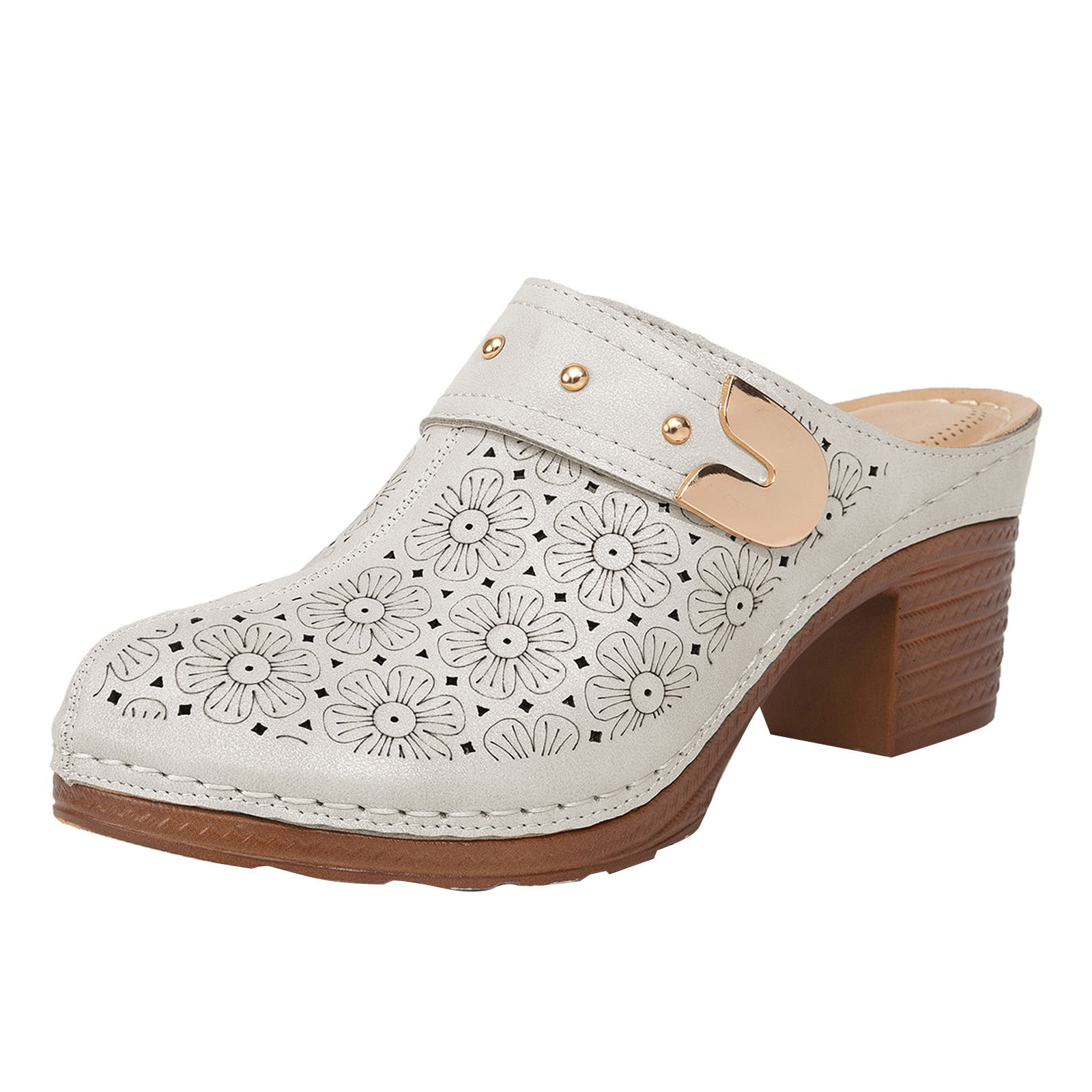 FhgihG Clogs for Women Mules Shoes: Comfortable Arch Support Closed Toe ...