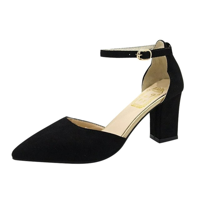 FhgihG Women's Dress Shoes Low Block Heels Comfortable Closed Toe Ankle ...