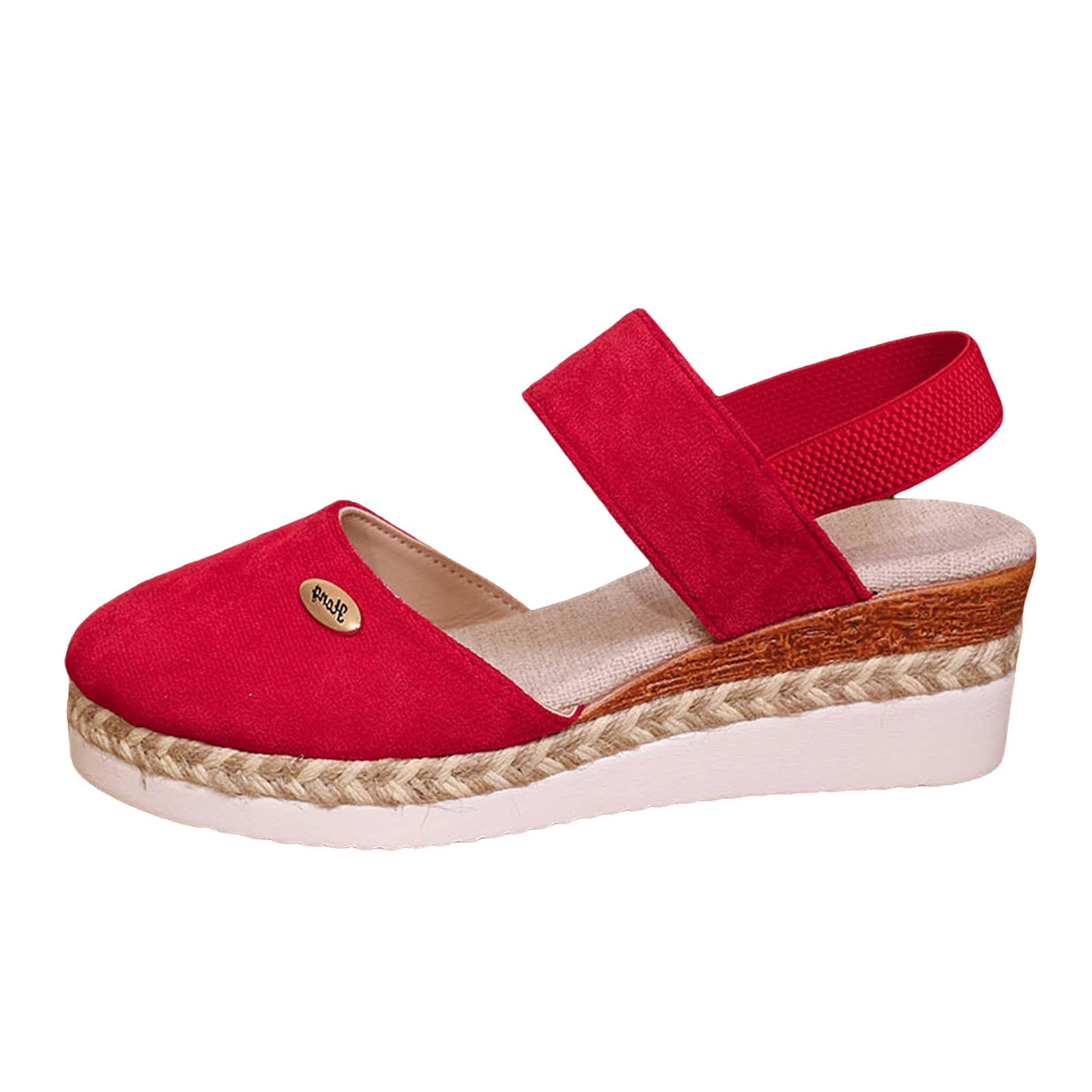 FhgihG Women's Wedge Sandals Slip On Platform Memory Foam Summer Dressy ...