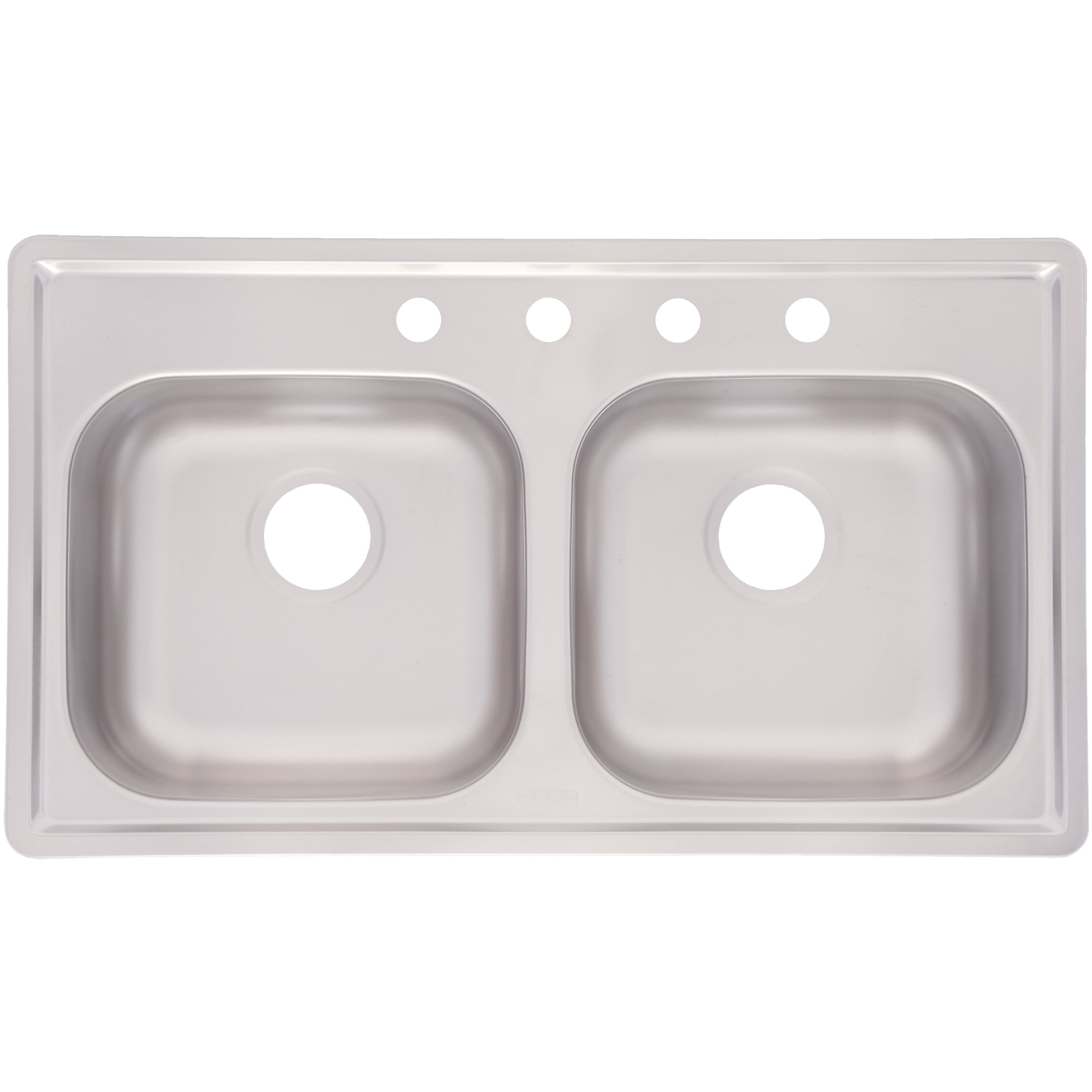 Fhp FMSB654NB 6.5" Satin Finish Double Bowl Topmount Mobile Home Sink ...