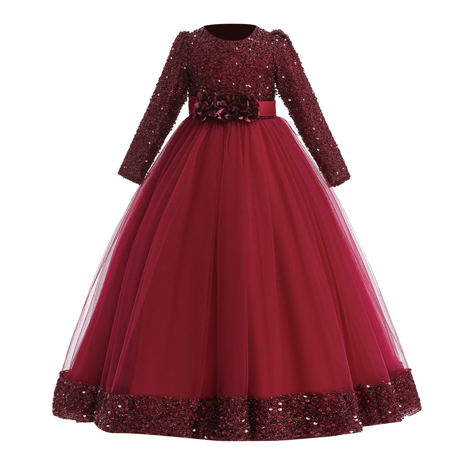 FhsagQ Dresses Girls Christmas Dresses Size 10-12 Formal Kids Toddler ...