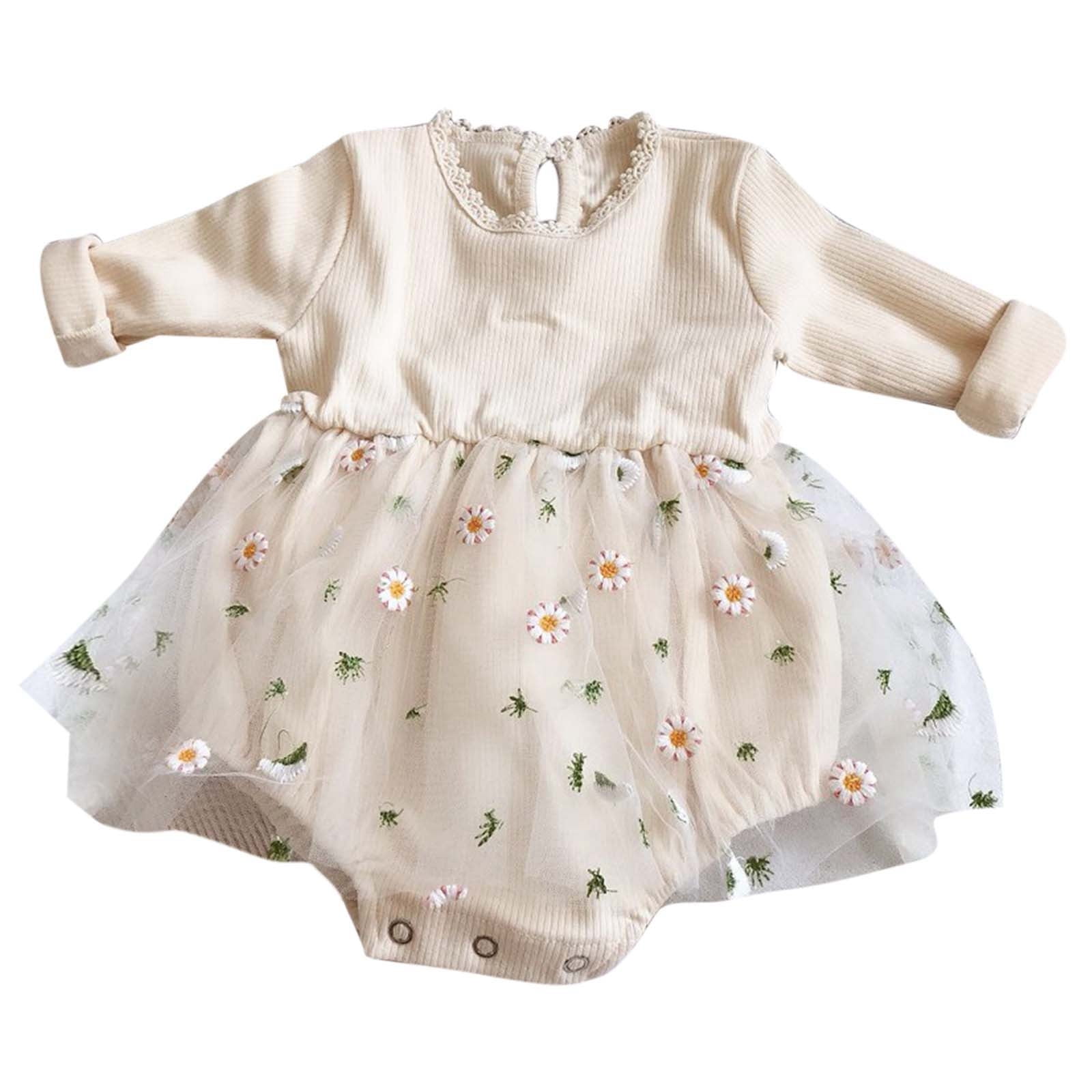 FhsagQ Girls Outfits Size 5/6 Baby Girl Fall Outfits Long Sleeve Ribbed Bodysuit Knit Dress ...