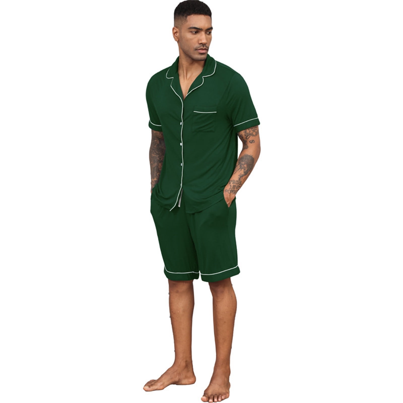 FhsagQ Male Pajamas for Men 5Xl Men's Sleepwear Soft Smooth Short ...