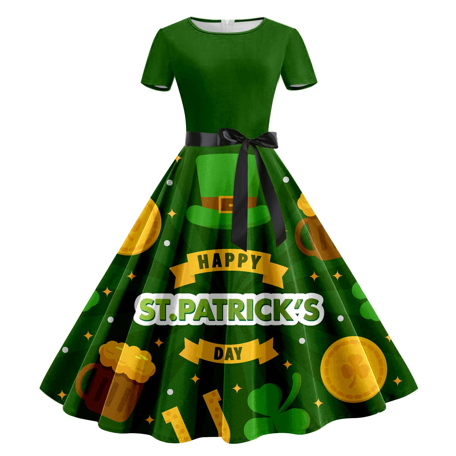 Fhsagq Summer Female Plus Size Prom Dress Women Holiday Green Short