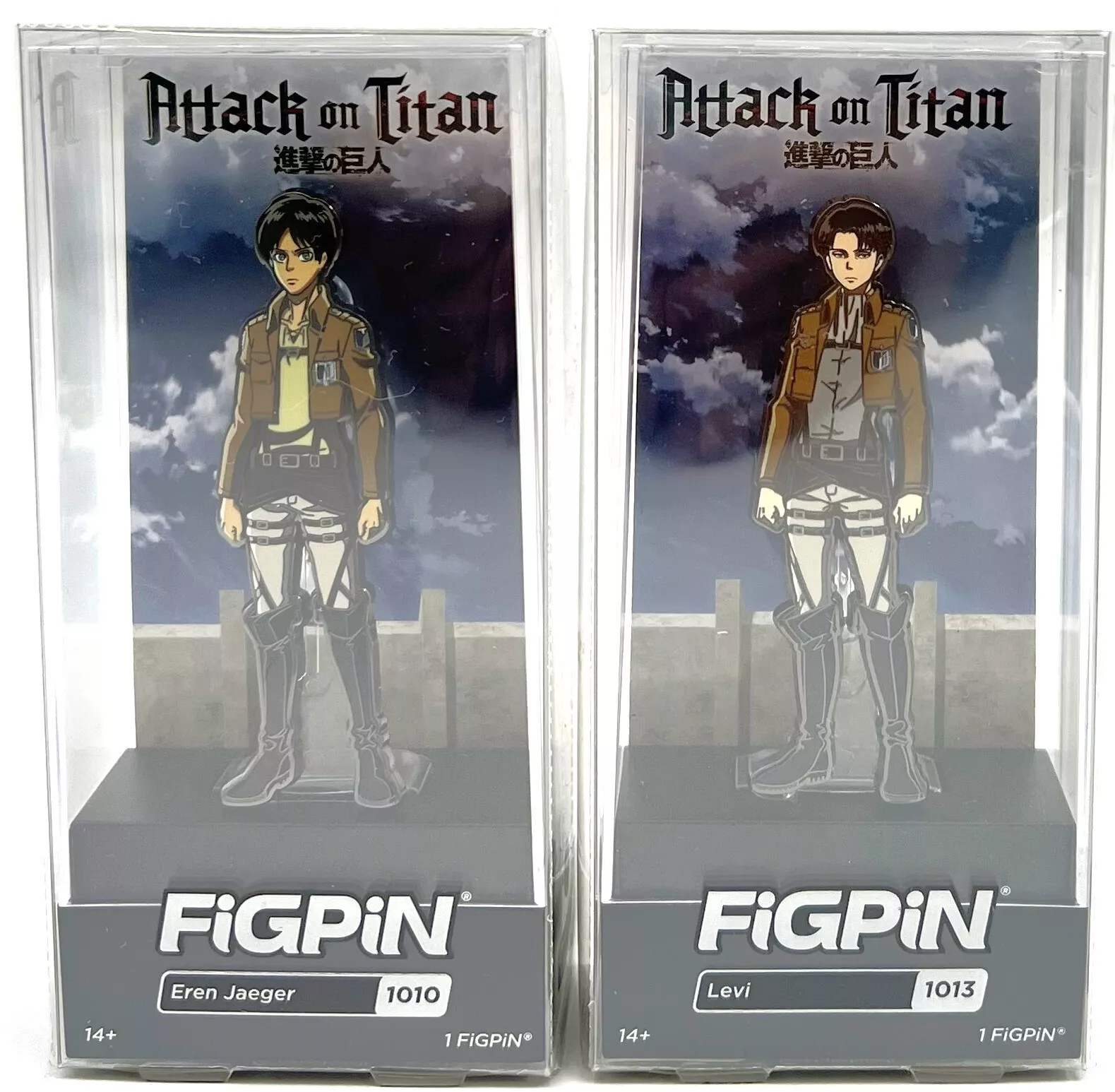 FiGPiN Attack On Titan Eren Jaeger #1010 & Levi #1013 Collectible Pins ...
