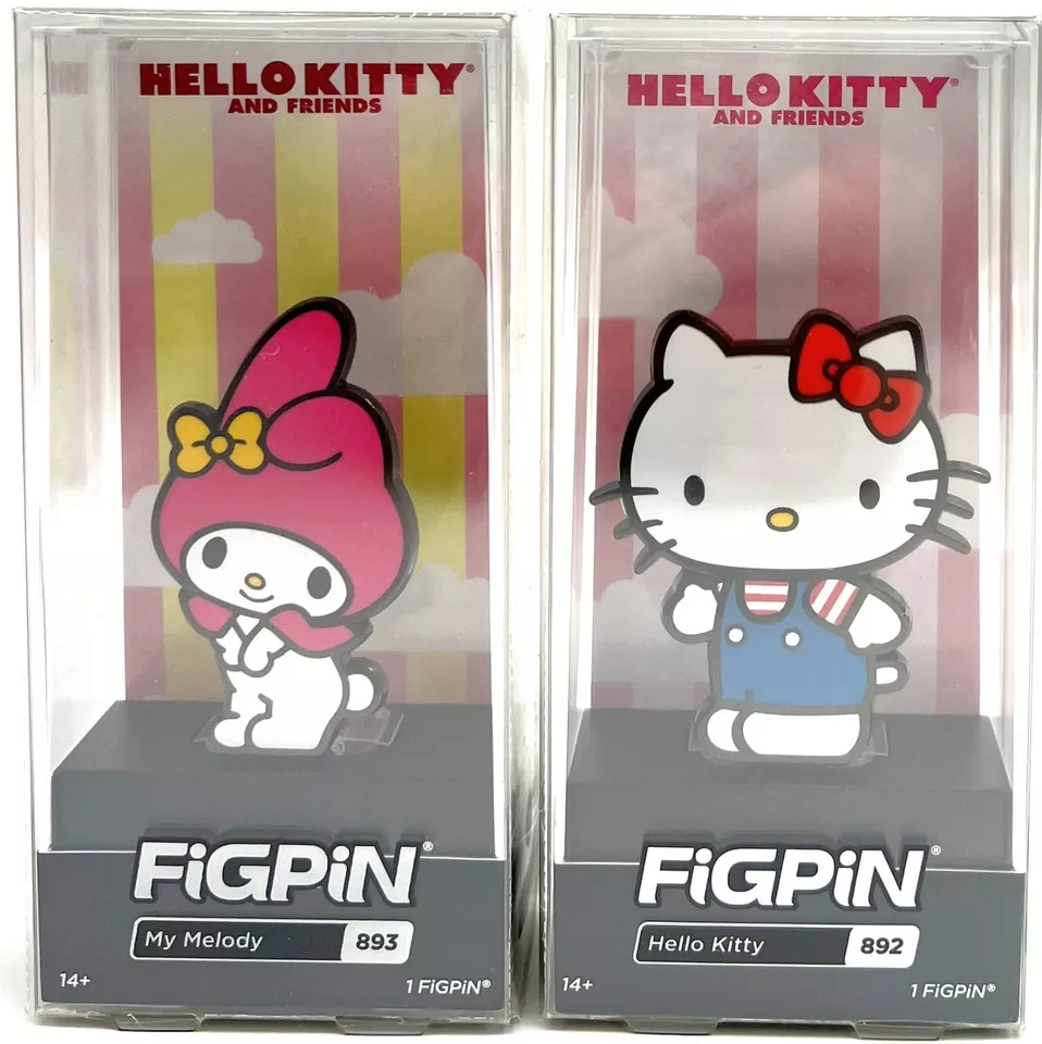 FiGPiN Hello Kitty & Friends My Melody #893 & Hello Kitty #892 Limited ...