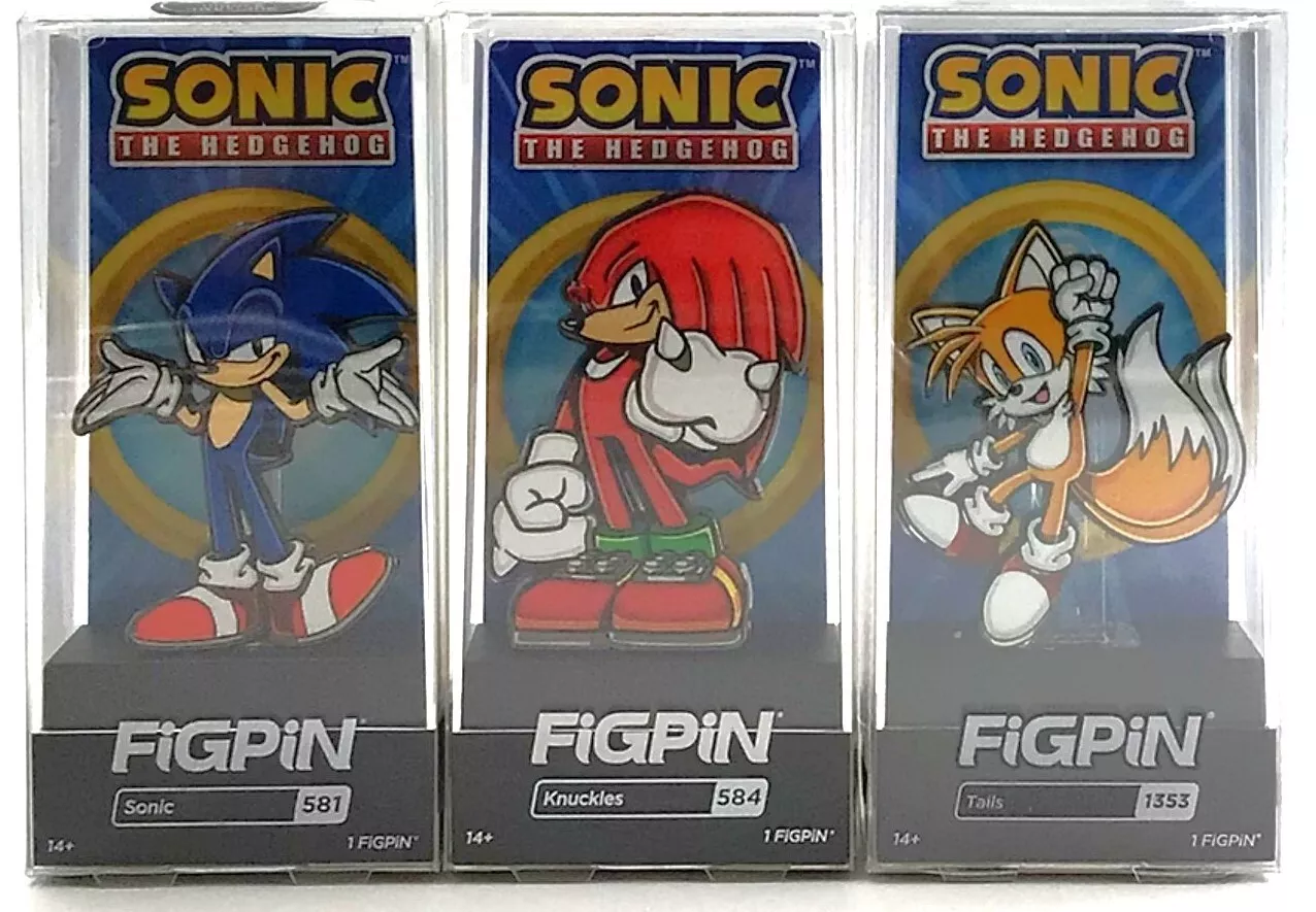 FiGPiN Sonic The Hedgehog Sonic #581 Knuckles #584 Tails #1353 Set of 3 ...