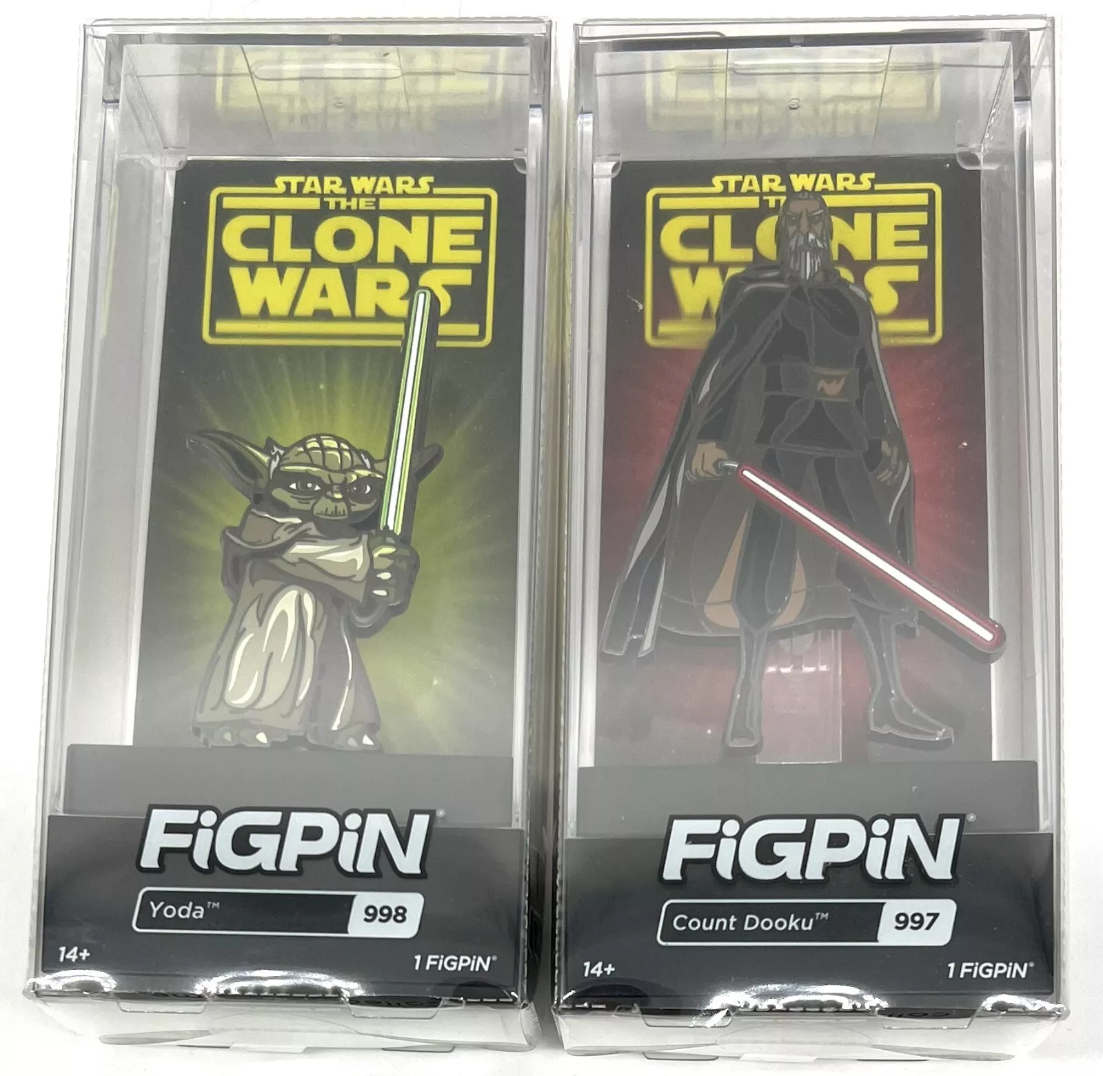 FiGPiN Star Wars The Clone Wars Yoda #998 & Count Dooku #997 ...