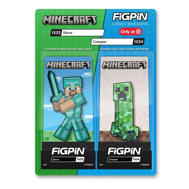 FiGPin Minecraft 2pk - Steve and Creeper - Walmart.com