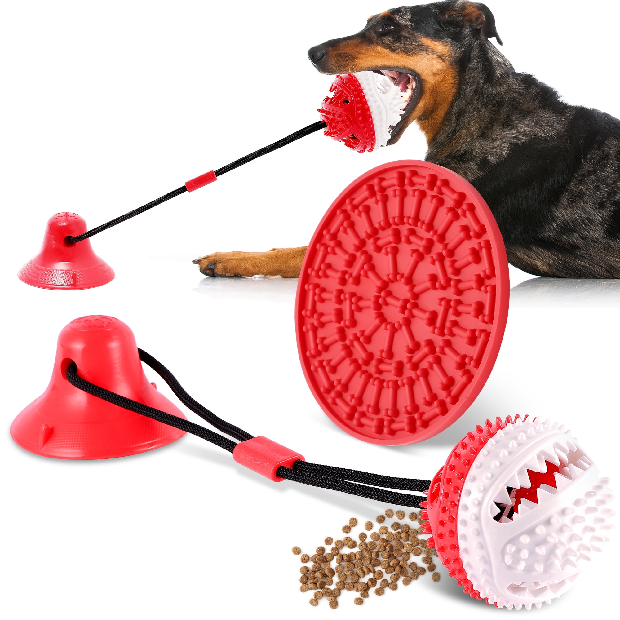 FiGoal Dog Chewing Toy with SuctionCup and Snack Pad Interactive Dog ...