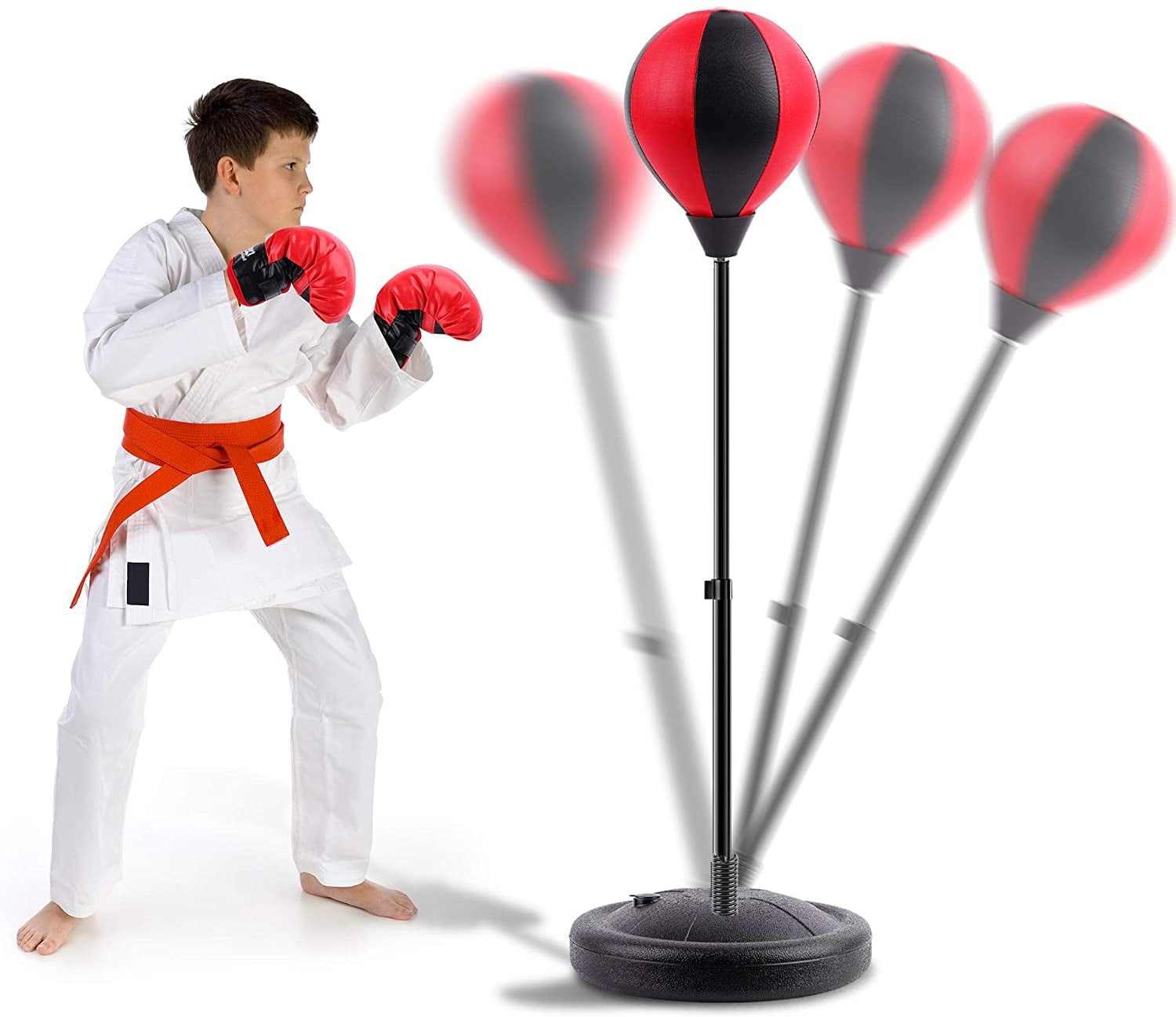 FiGoal Punching Bag for Kids Boxing Set Adjustable Stand with Strong ...