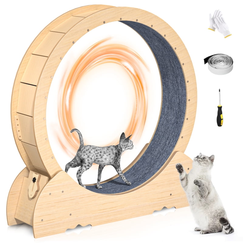 Fiabour Cat Wheel,46 inch Large Cat Treadmill,Cat Exercise Wheel with ...