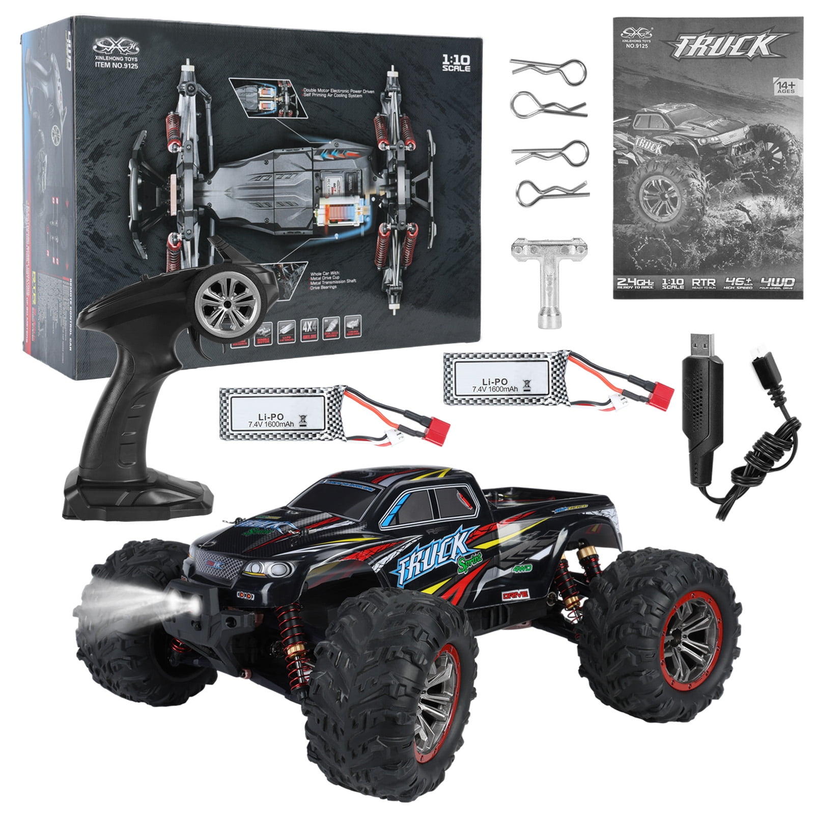 Fiabour Remote Control Car,1:10 Scale Fast Brushless Motor RC Car,IPX5 ...