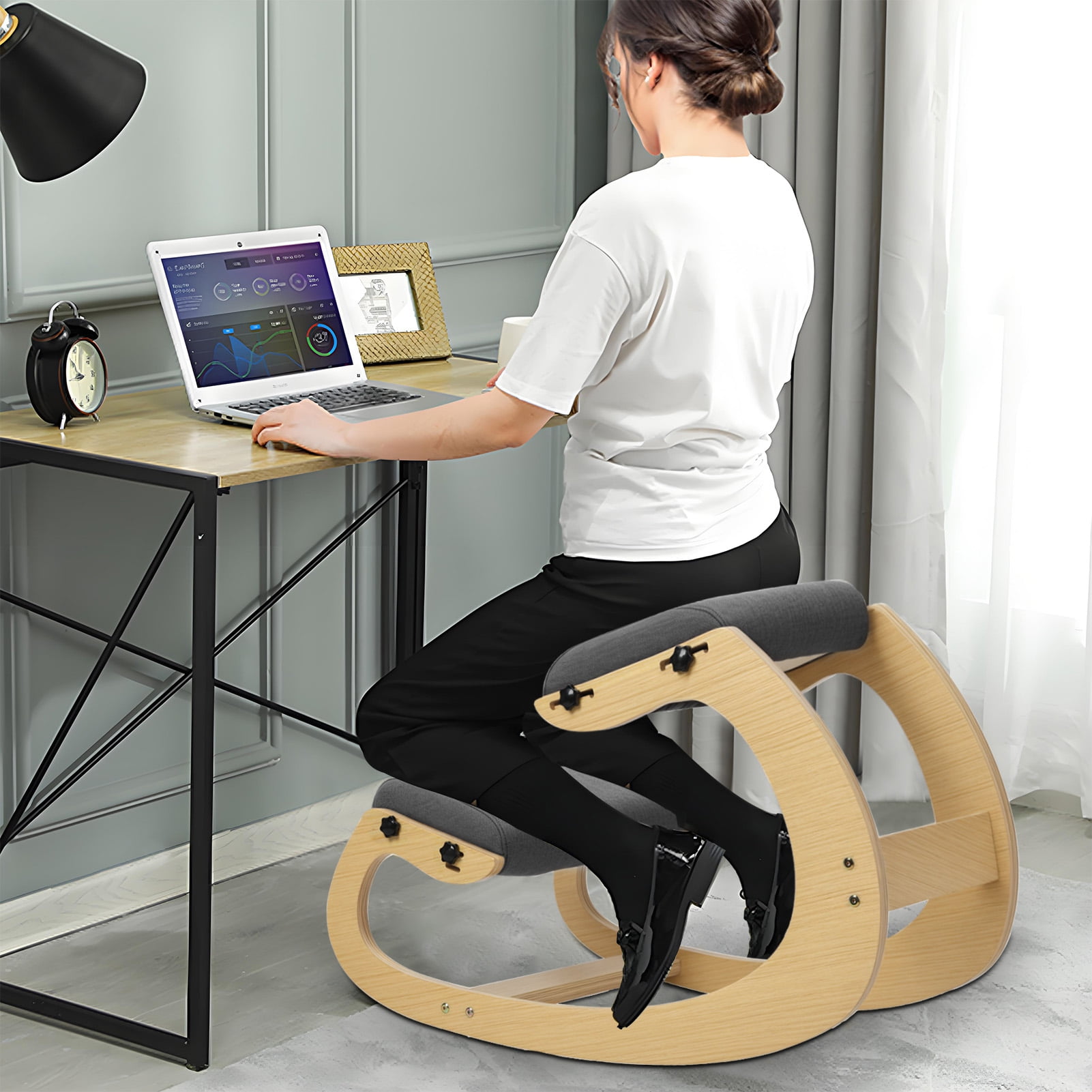 Fiabour Swing Kneeling Chair,Adjustable Height Office Sitting Posture ...