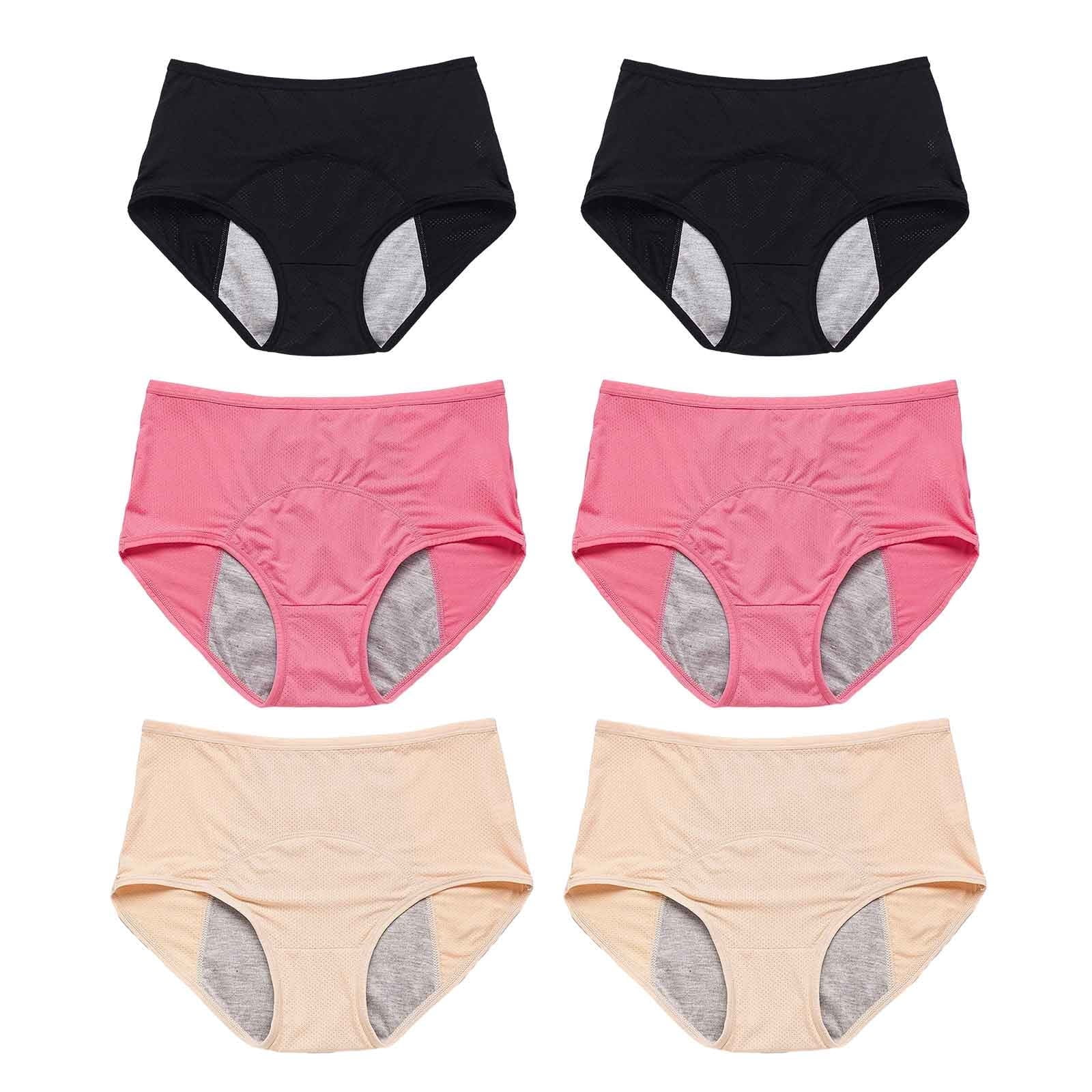 Fiaer 6 Pack Oversized Period Underwear For Women Womens High Waisted