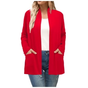SHOWMALL Women's Plus Cardigans Lightweight Open Front Cardigans 3/4 ...
