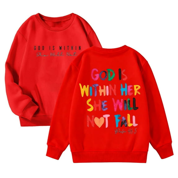 Fiaer Christian Graphic Sweatshirts Fall Fashion Preppy Letter Print ...