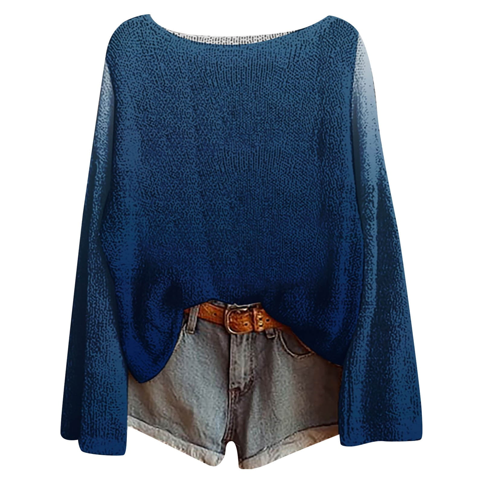 Fiaer Christmas Women Sweaters Plus Size Crew Neck Long Sleeve Loose ...