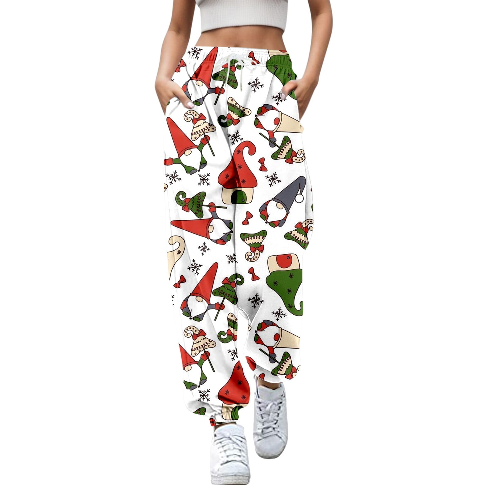 Fiaer Christmas Women's Sweatpants Baggy Plus Size Funny Graphic Xmas ...