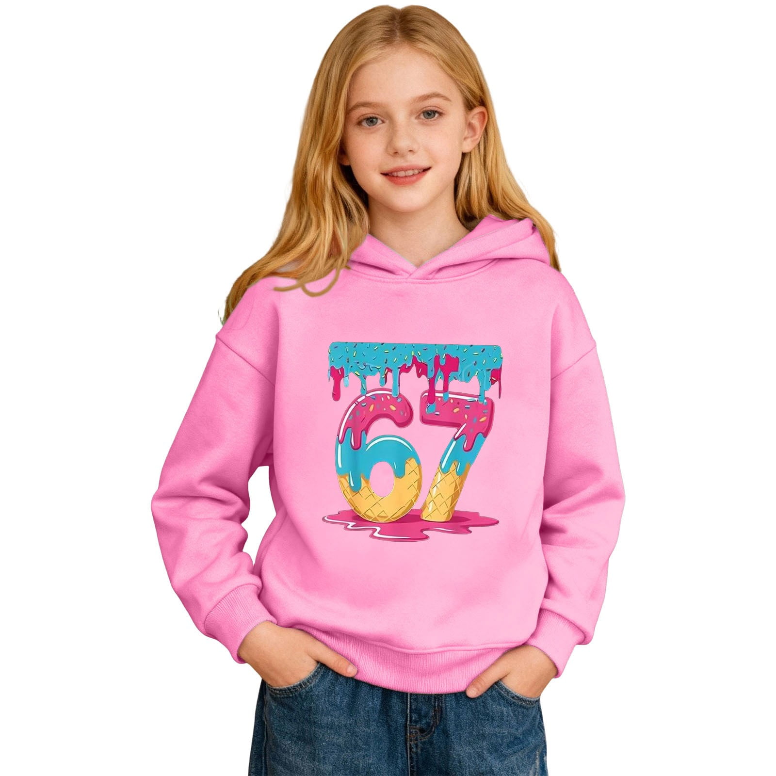 Fiaer Kids 67 Hoodie Six Seven Pullover Tops Ice Cream Fashion Meme ...