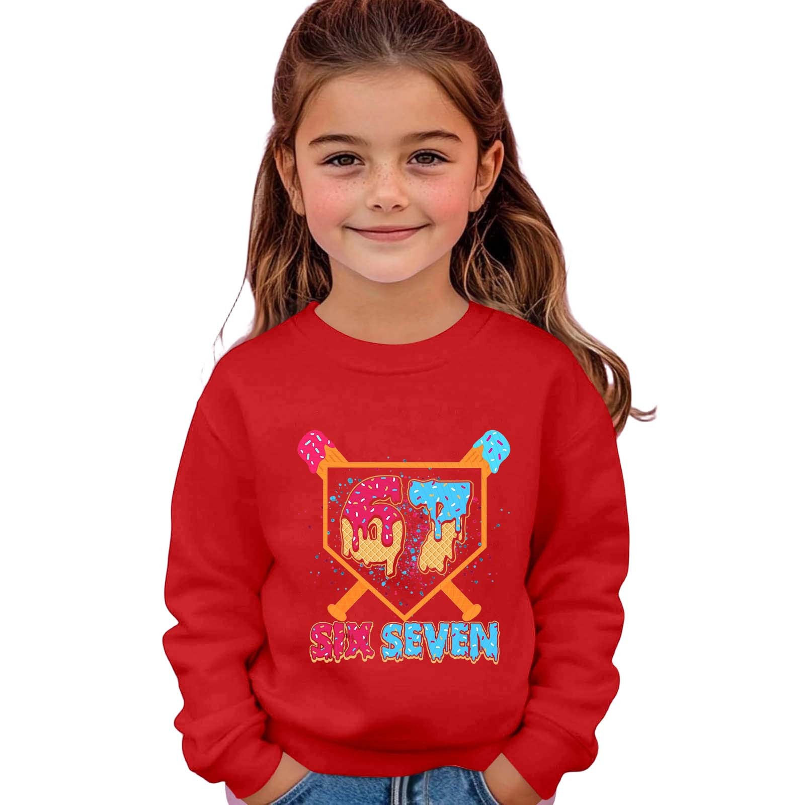 Fiaer Kids 67 Hoodie Sweatshirt Funny Fashion Ice Cream Graphic Long ...