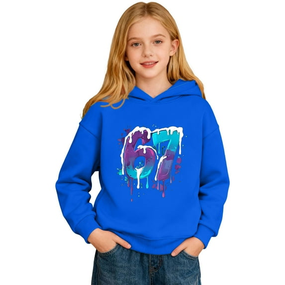 Fiaer Kids 67 Printed Hoodie for Unisex Six Seven Pullover Tops Fashion ...