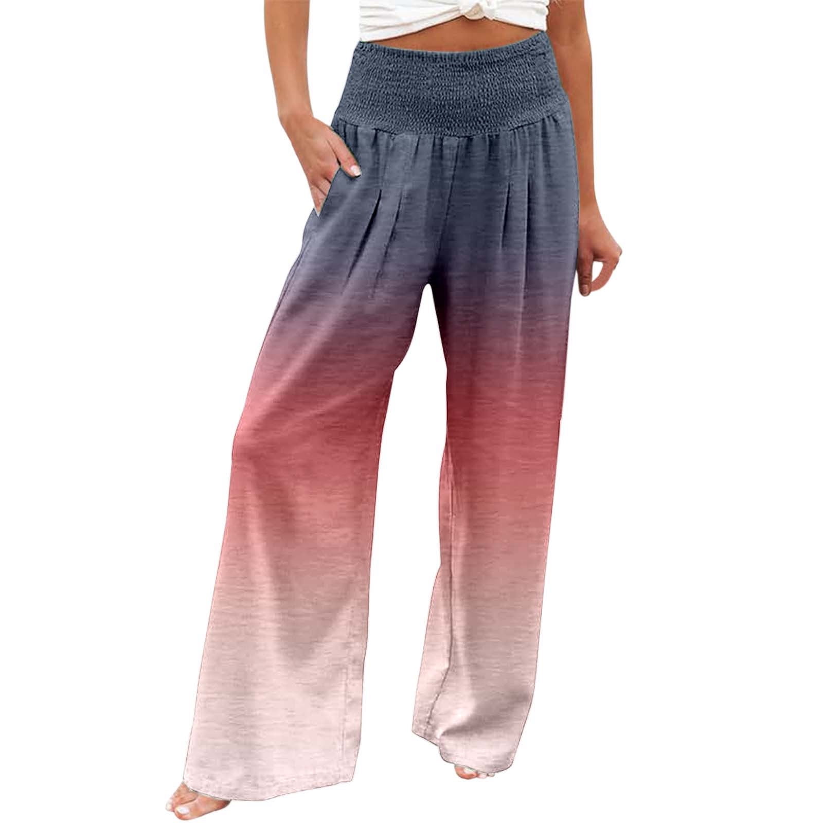 Fiaer,Oversized Loose Fit Palazzo Pants for Women,Ladies High Waist ...