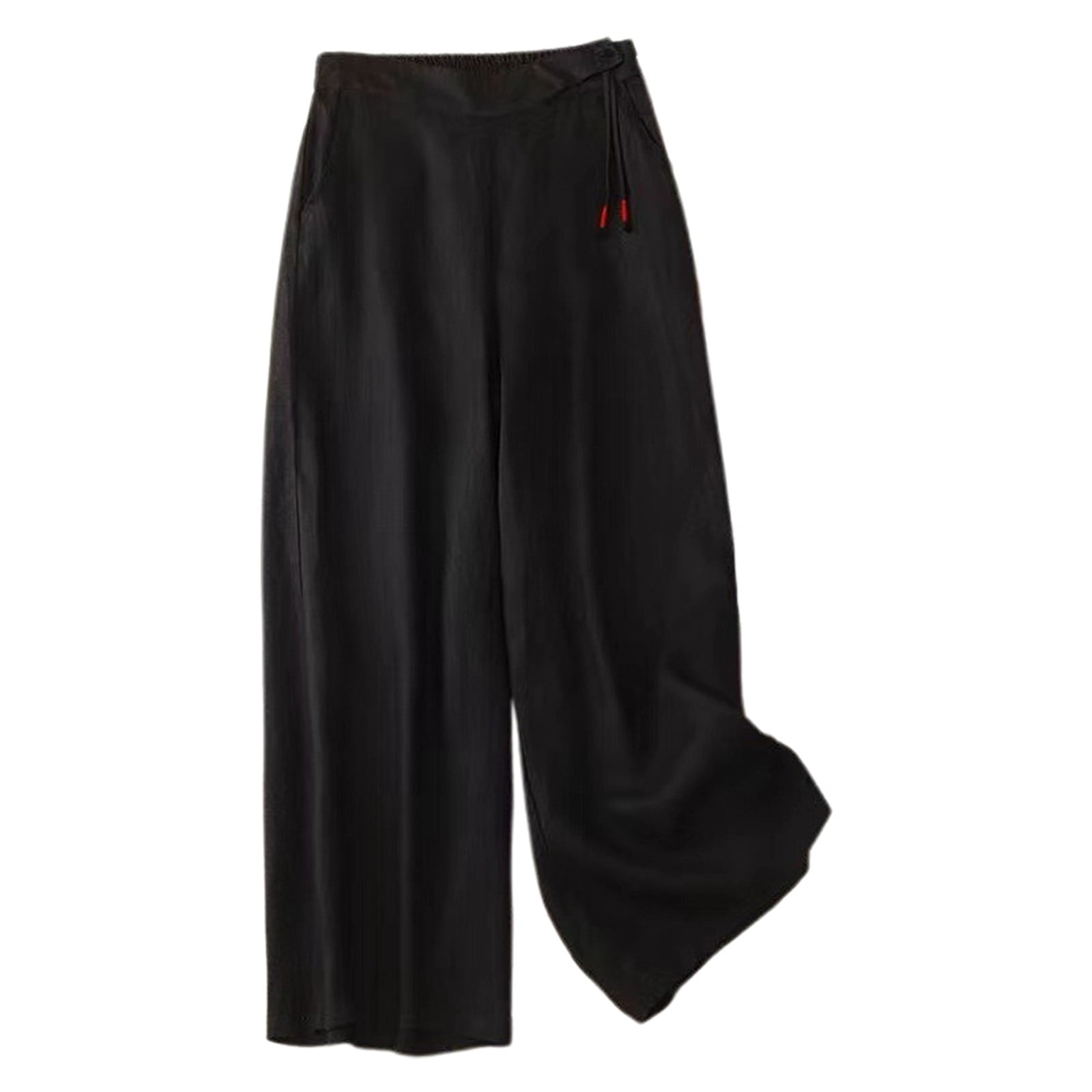Fiaer,Oversized Palazzo Pants for Women,Womens Side Buttons Elastic ...