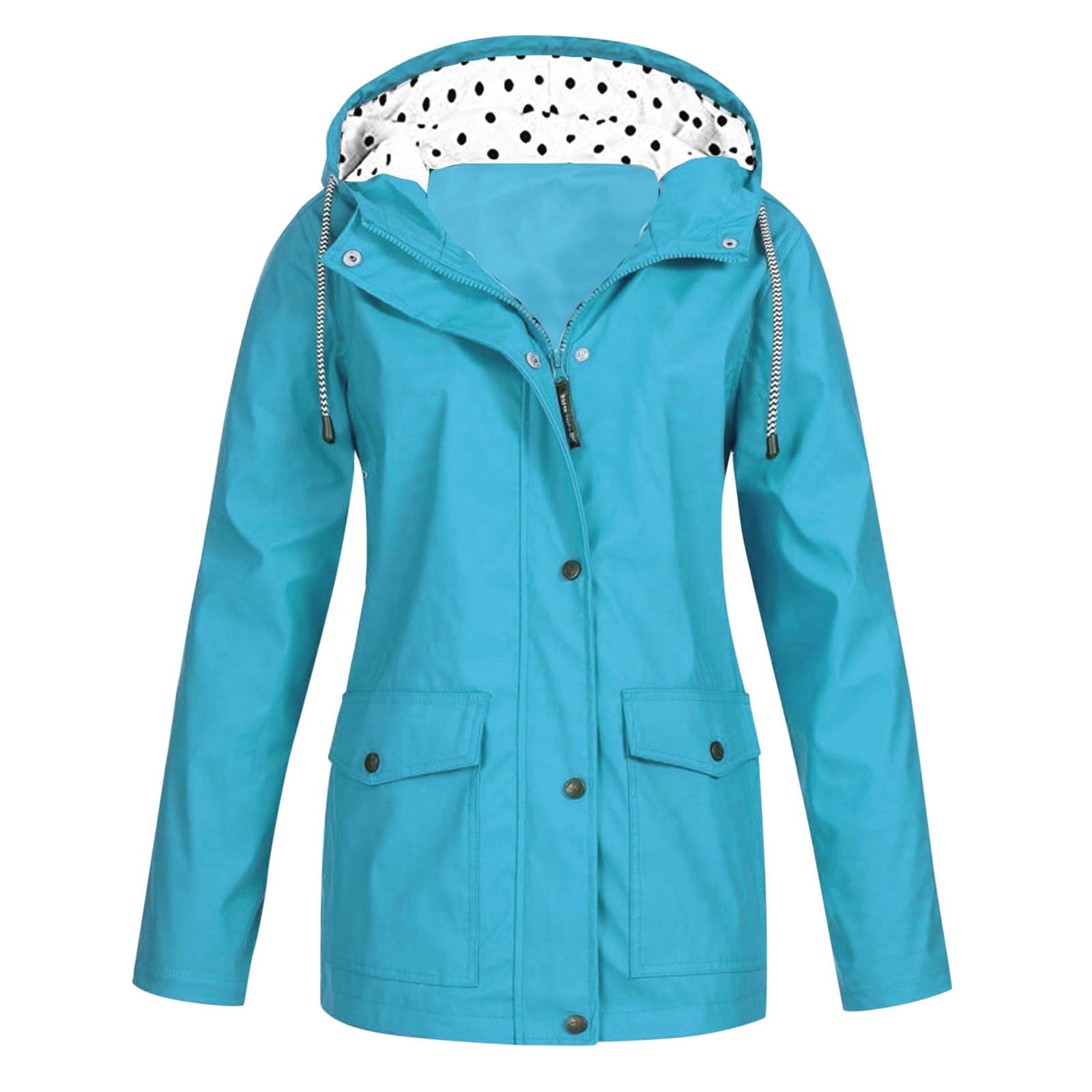 Fiaer Rain Jacket for Women Lightweight Long Hooded Raincoat Waterproof ...