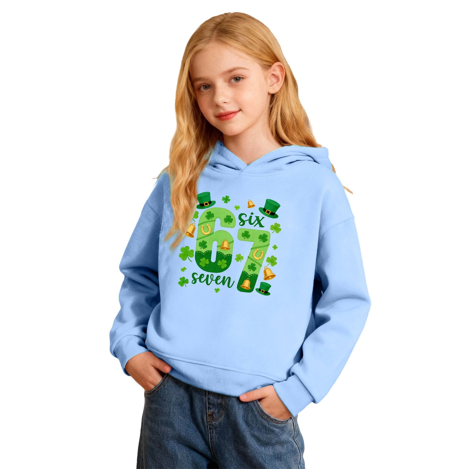 Fiaer St Patricks Day Long Sleeve Hoodies for Kids 67 Hooded Sweatshirt ...