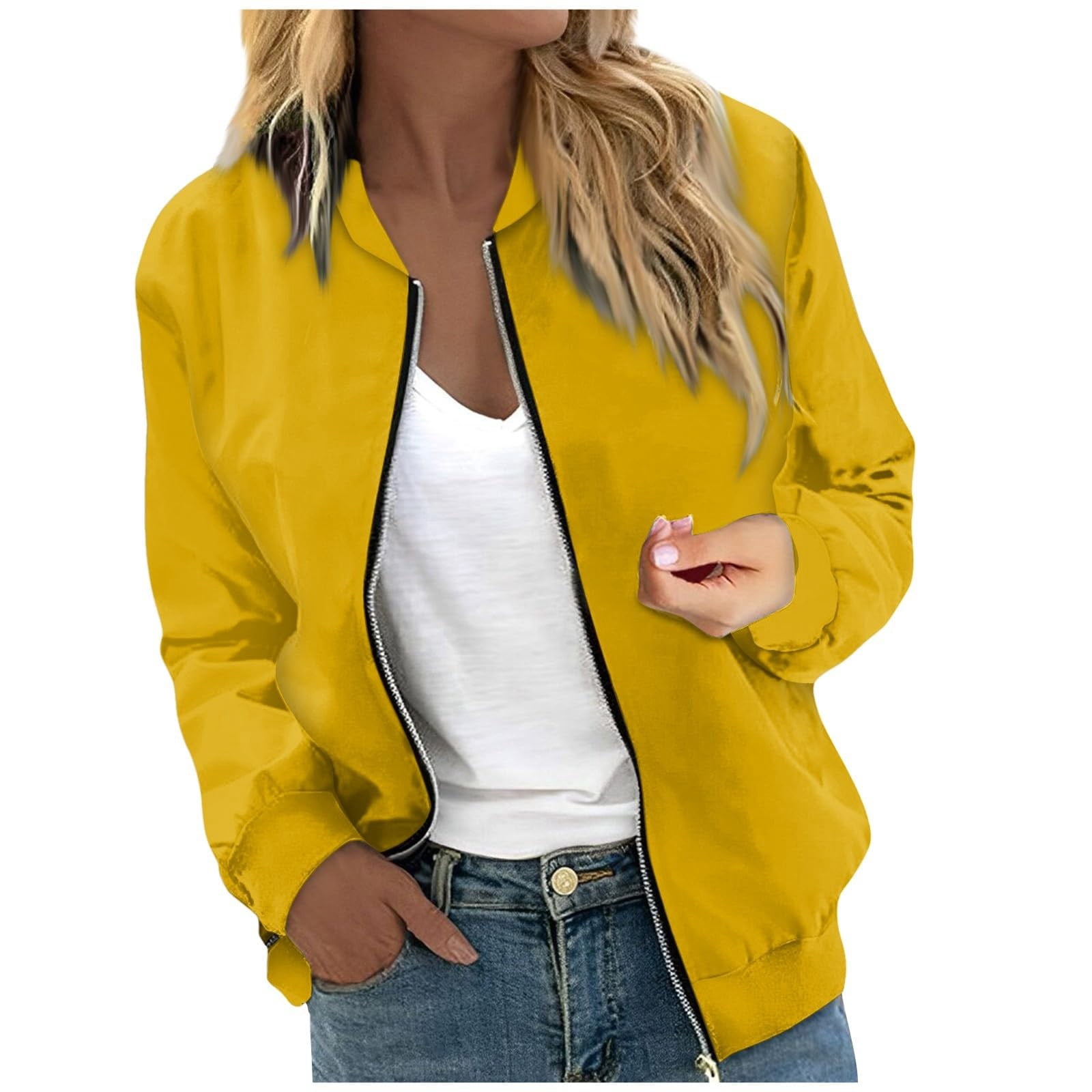 Fiaer,Women's Loose Fit Lightweight Sportswear Cropped Jackets,Casual ...