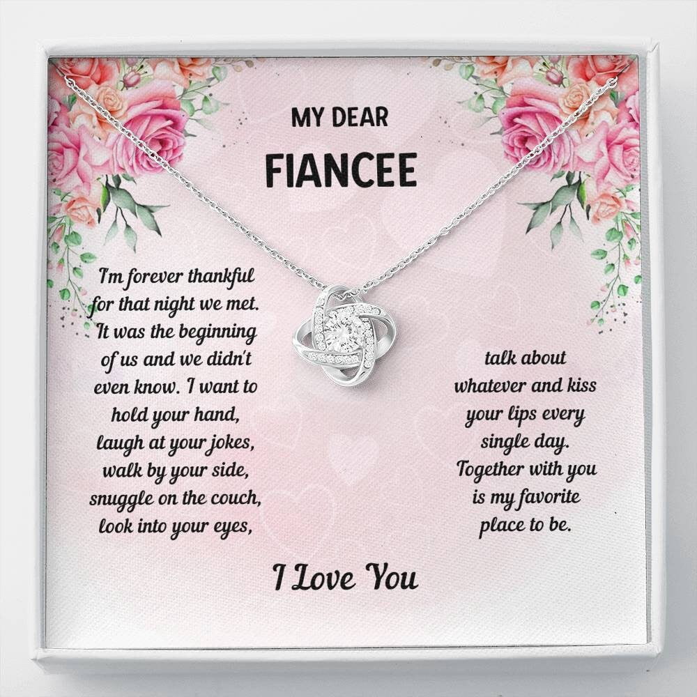 Fiance - Favorite Place Love Knot Necklace, Fiance Birthday, Fiance ...